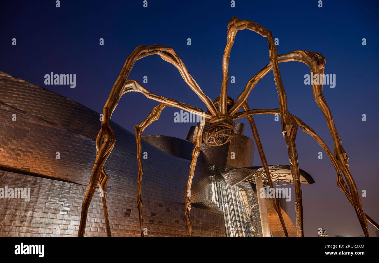 A closeup of the Giant Spider Sculpture at the Guggenheim Museum Stock ...