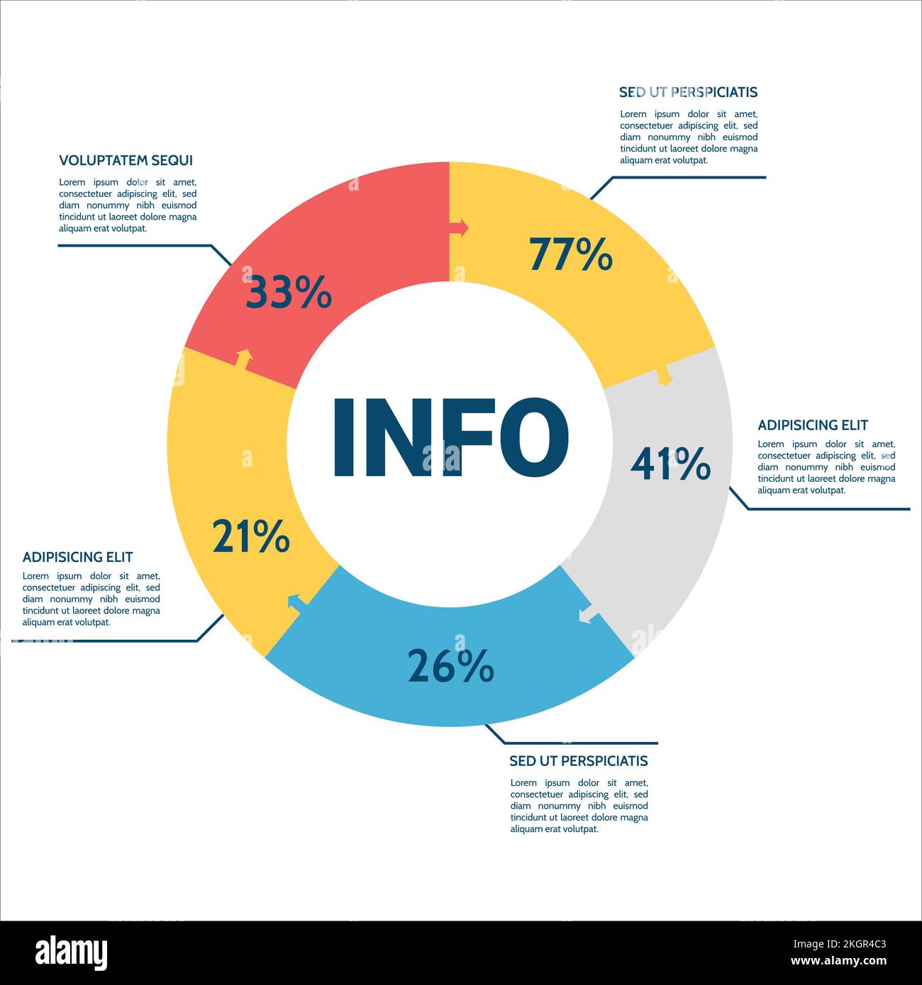 Infographic element design, Pie Chart with Five Options Template ...