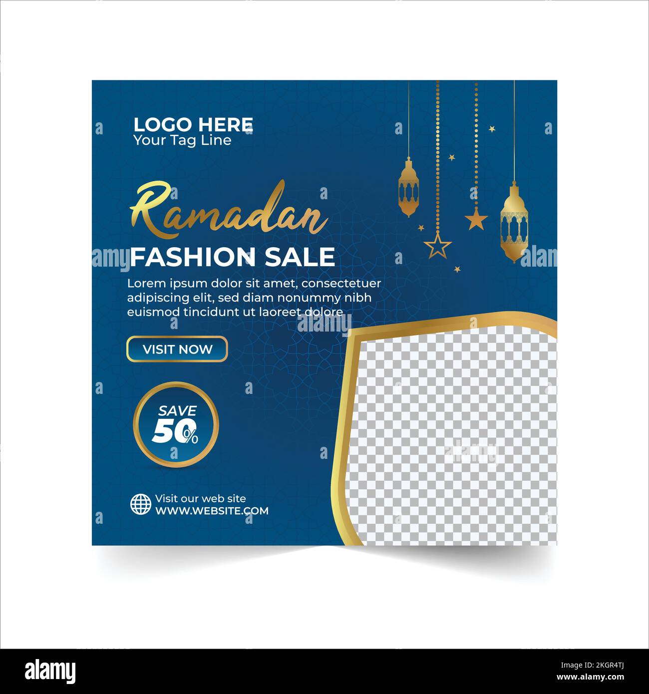 Ramadan sale social media post template banners ad, Editable ...