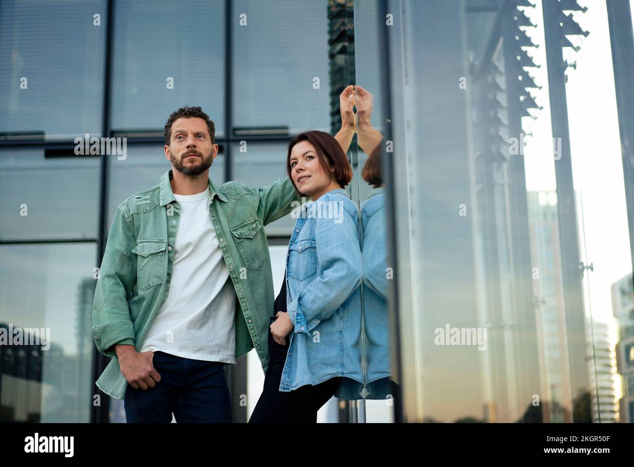Two women wearing denim hi-res stock photography and images - Alamy
