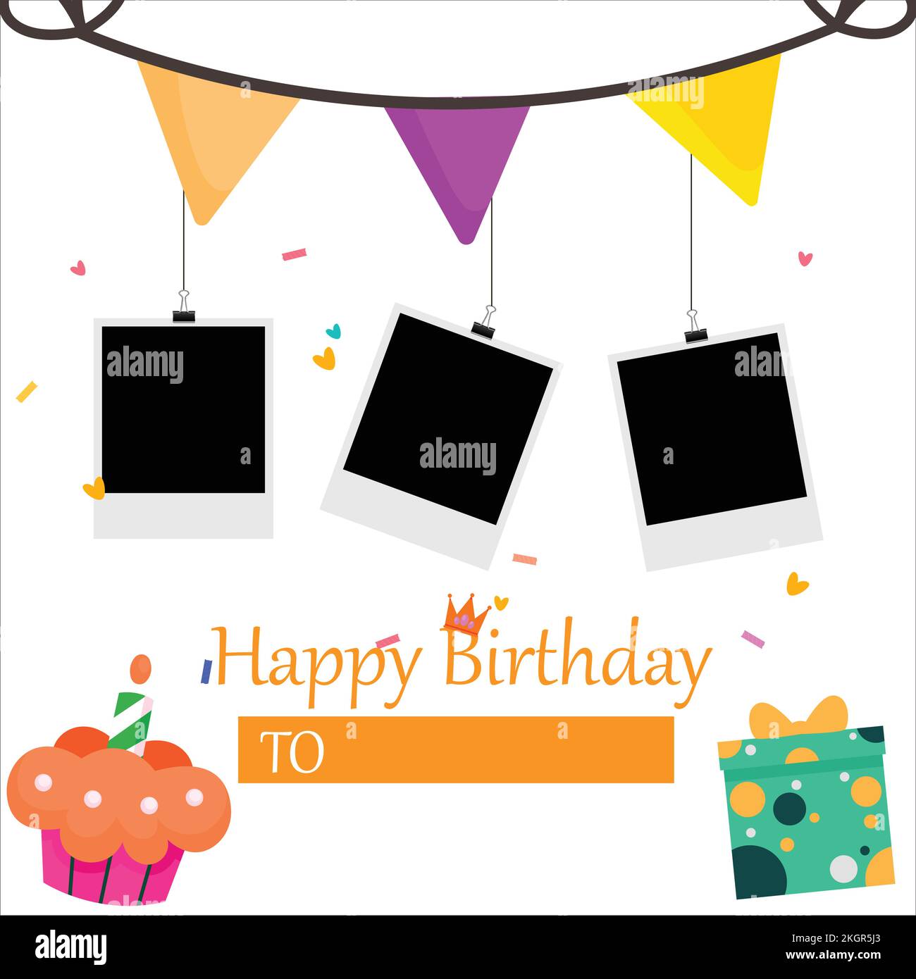 Happy birthday photo frame black hi-res stock photography and images ...