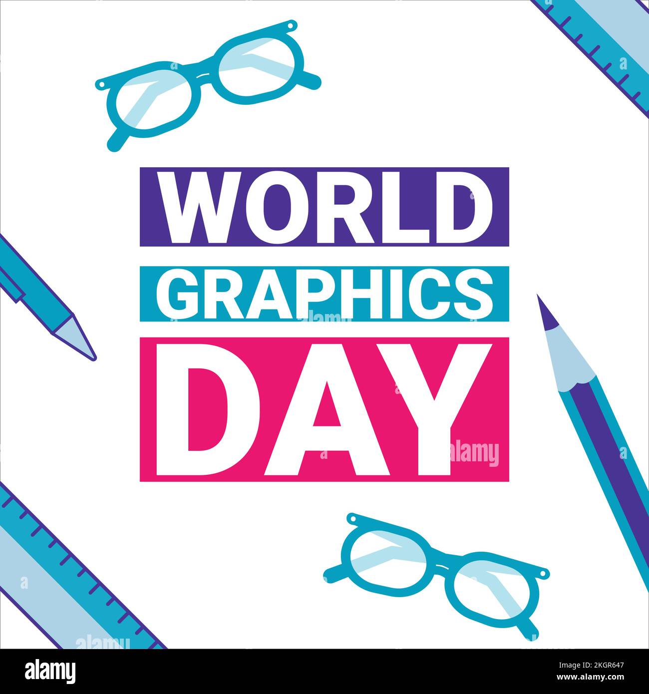 Creative illustration for World Graphics Day with Colourful Text effect ...