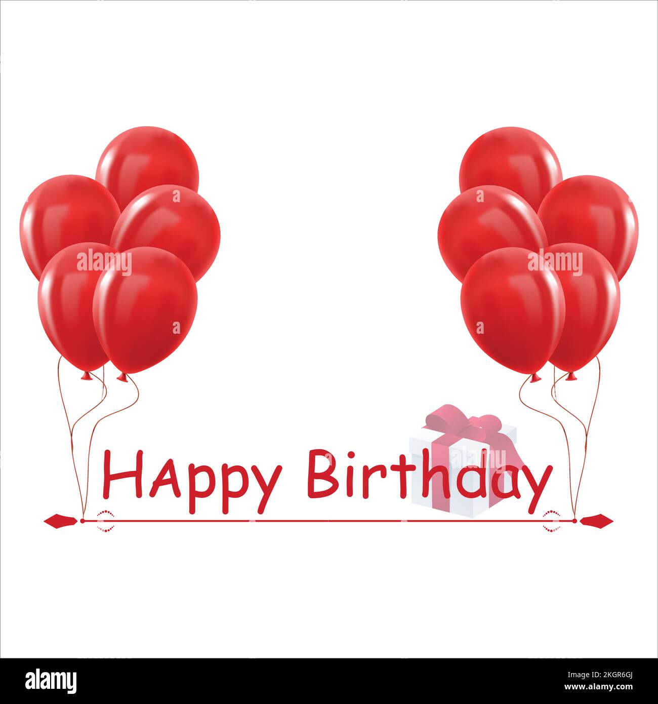 Happy Birthday Red frame, Happiness, Happy Birthday Text Effect ...