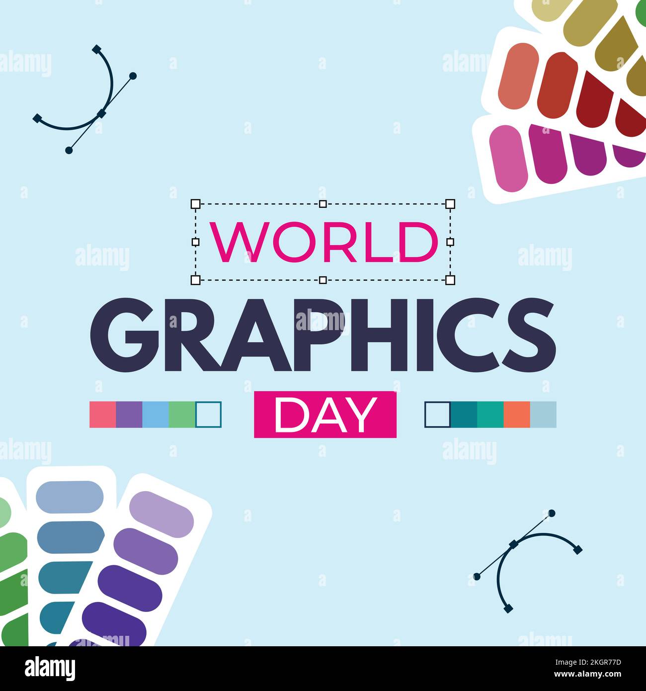 World Graphics Day Text effect with Multi-colour shade, Standard vector ...