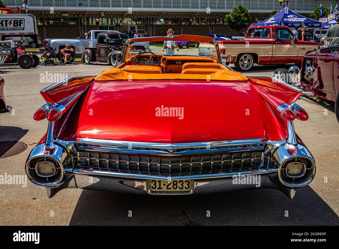 Des Moines, IA - July 03, 2022: High perspective rear view of a 1959 ...