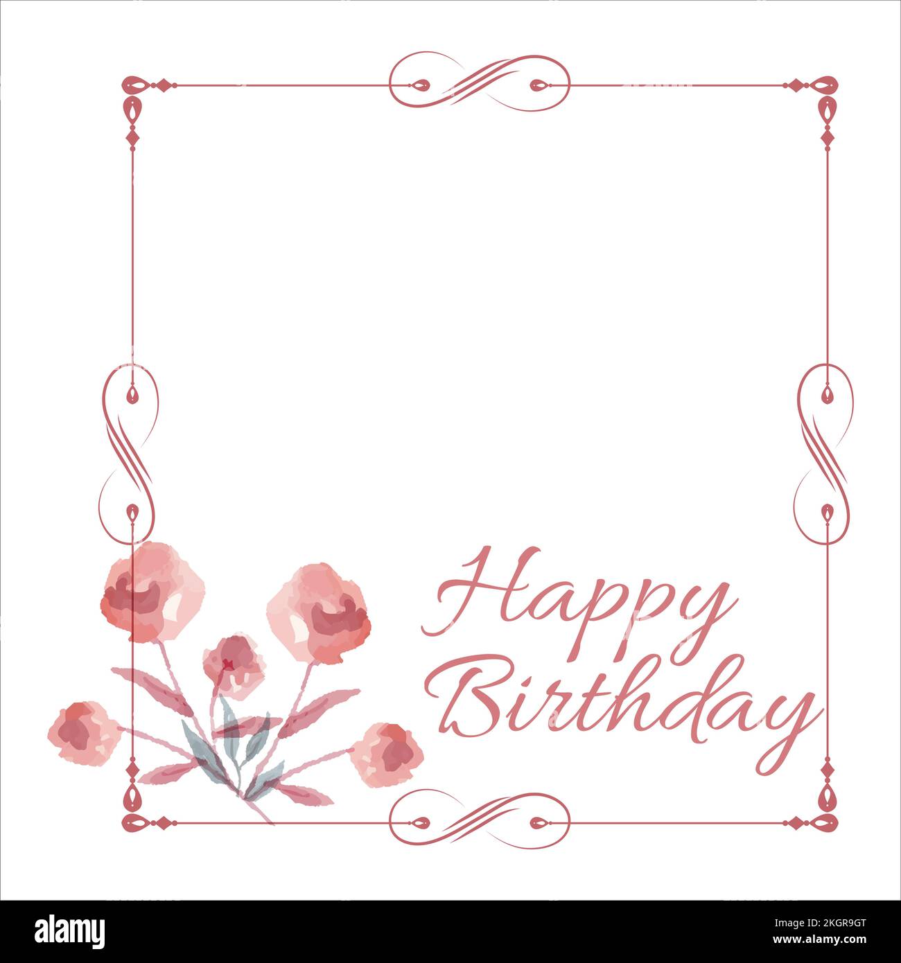 Happy Birthday Red Photo frame, Happiness, Happy Birthday Text Effect ...