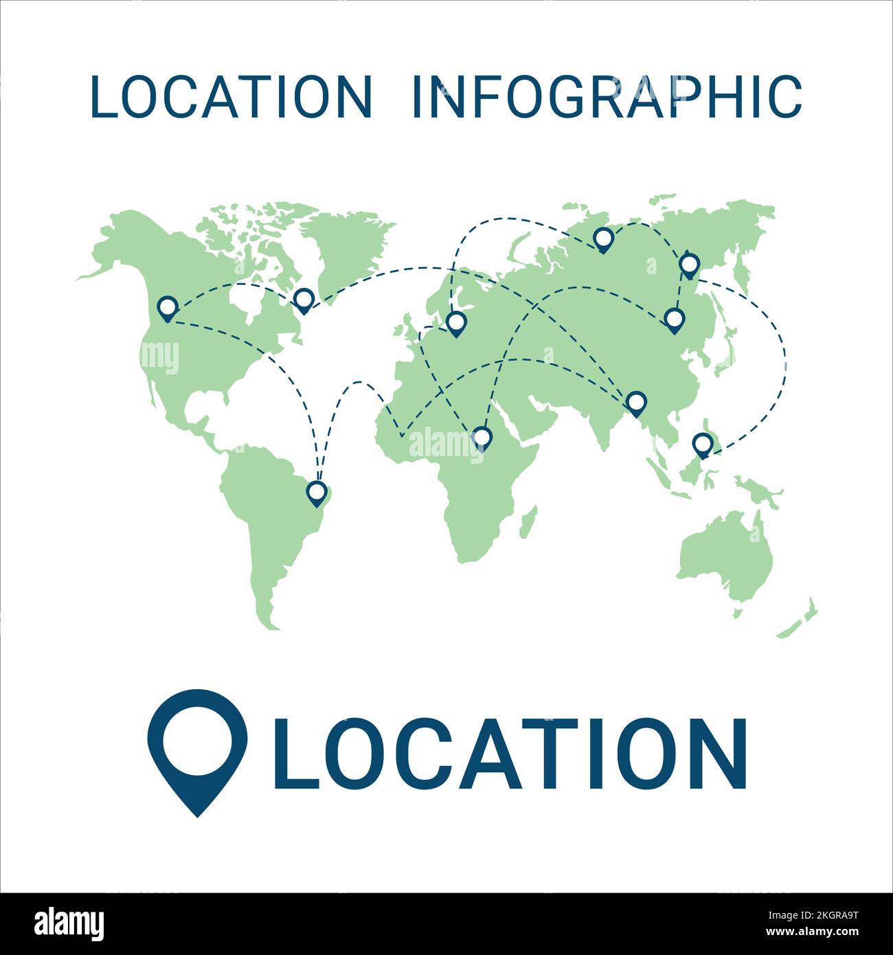 Infographic element design for Location or presentation in a white background, Detailed world ...