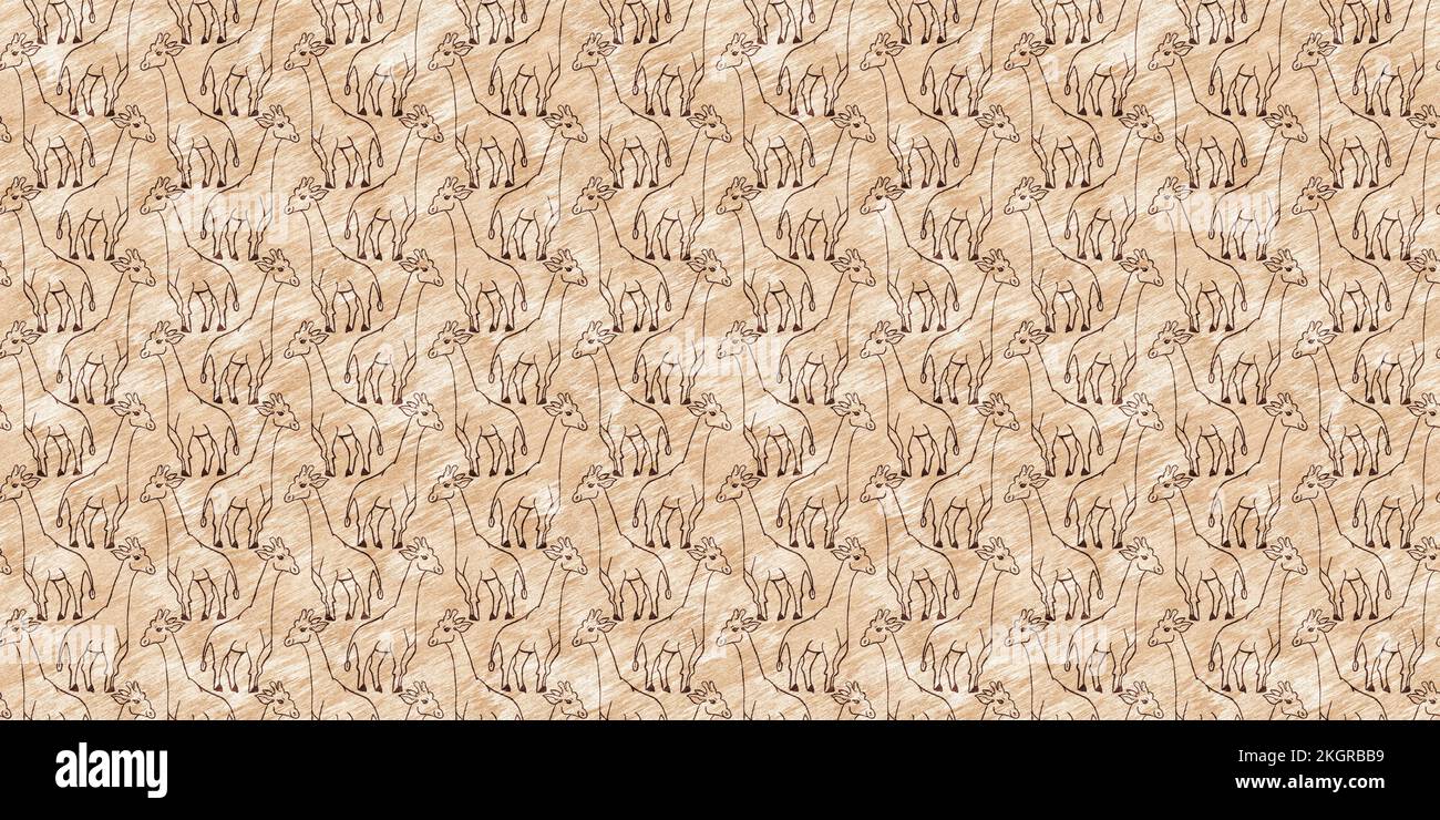 Cute safari wild giraffe animal border for babies room decor. Seamless ...