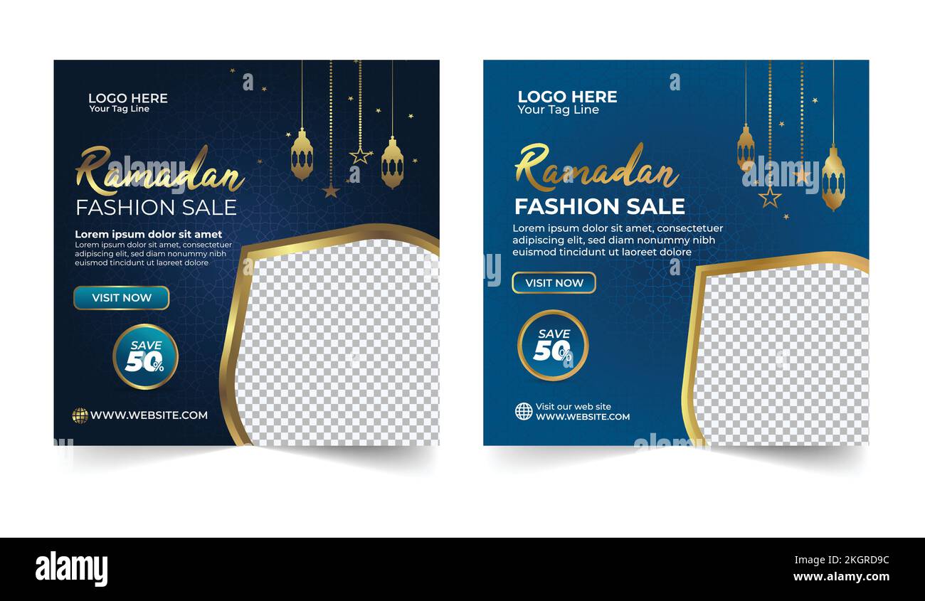 Ramadan sale social media post template banners ad, Editable ...