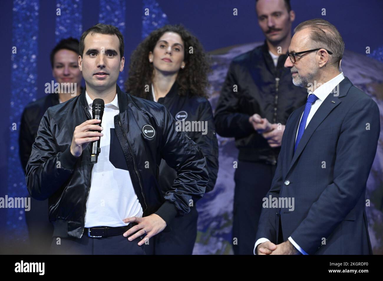Belgian member of the new class of astronauts Raphael Liegeois and ESA ...