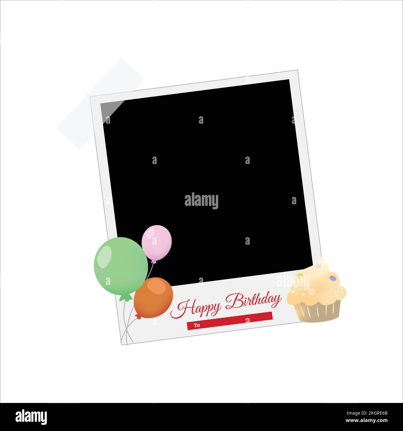 Happy Birthday Photo frame, Balloons, Cupcakes, birthday Wish, Happy ...