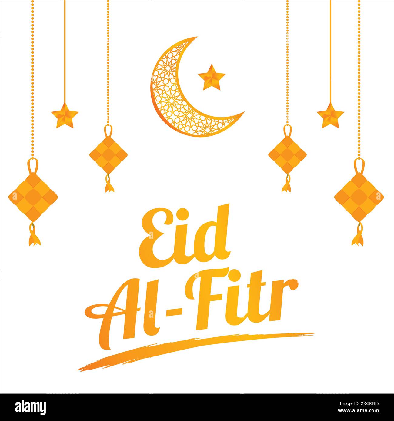 Eid Al-Fitr Golden text effect on White background, Muslim Festival Eid ...