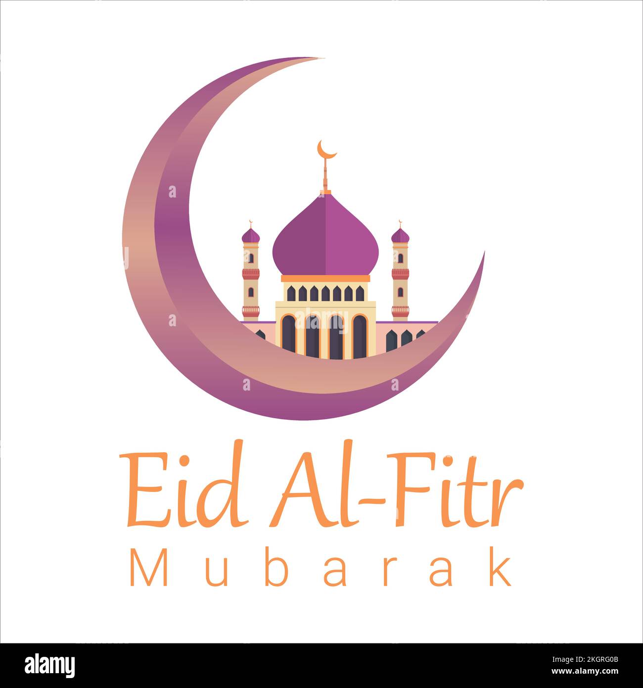 Eid Al-Fitr Mubarak with golden text effect, Holy festival of muslim ...