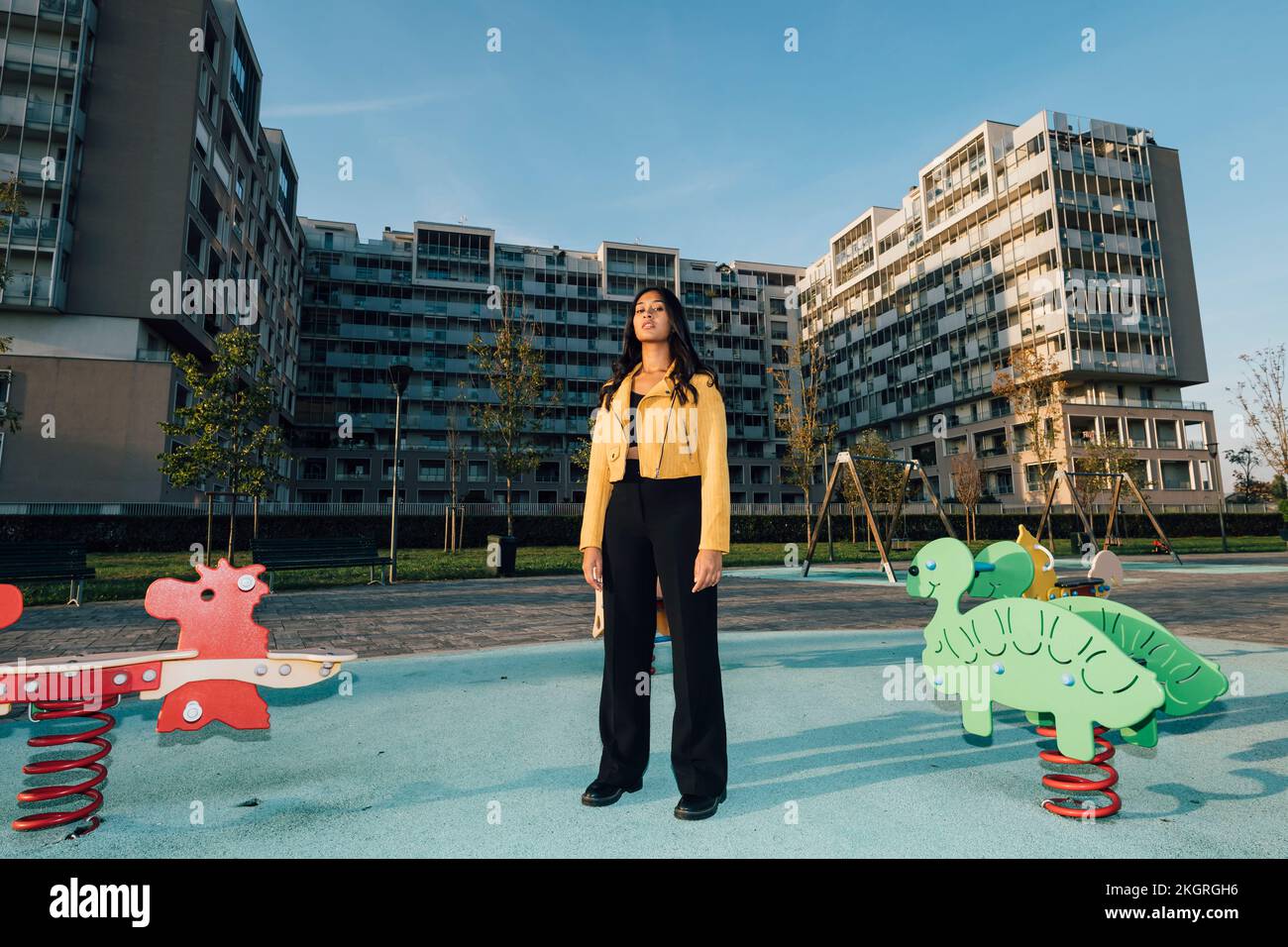 Young women in playground hi-res stock photography and images - Alamy