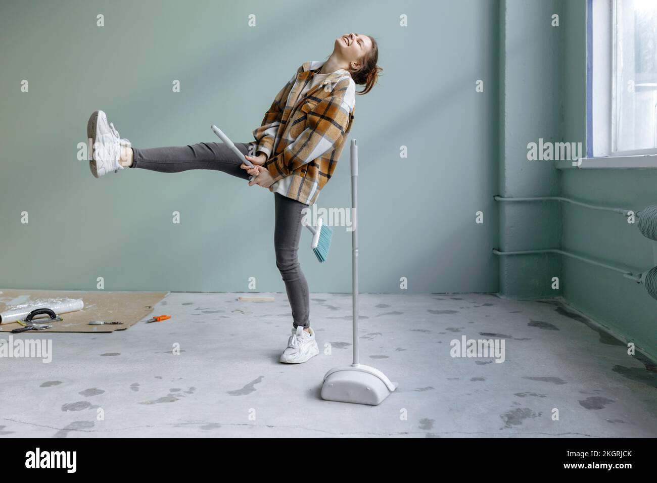 Woman dancing in apartment hi-res stock photography and images - Alamy