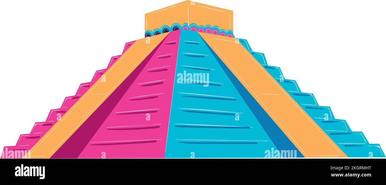 Isolated colored mayan pyramid landmark Vector Stock Vector Image & Art ...