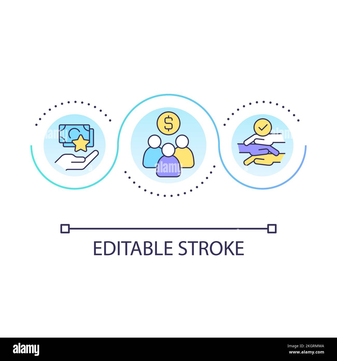 Benefiting people on lower incomes loop concept icon Stock Vector Image ...