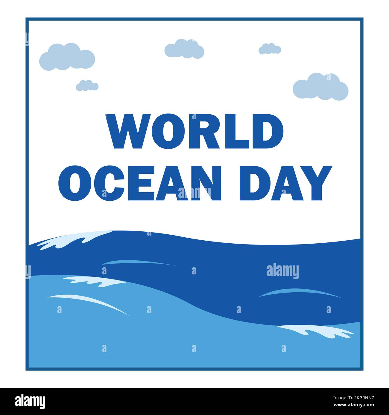 World ocean day vector illustration with blue text effect inside ...