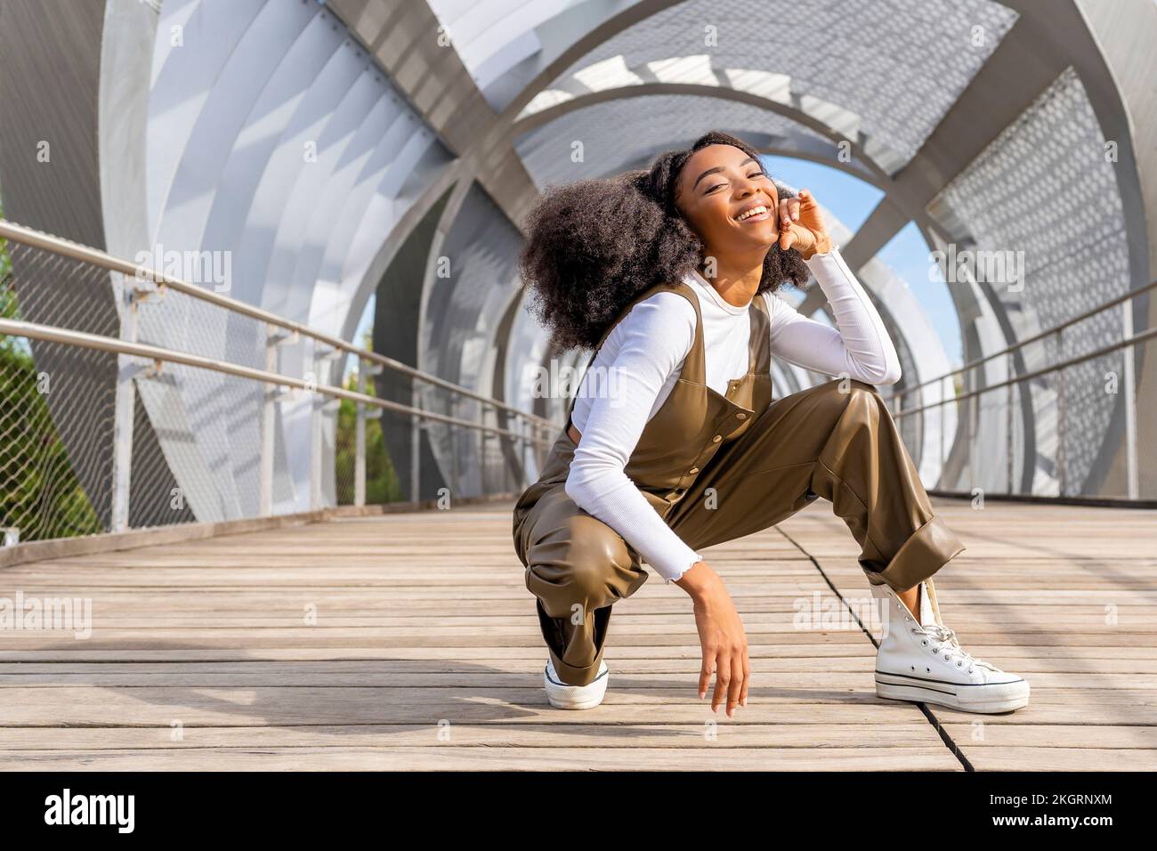 African american woman crouching hi-res stock photography and images ...