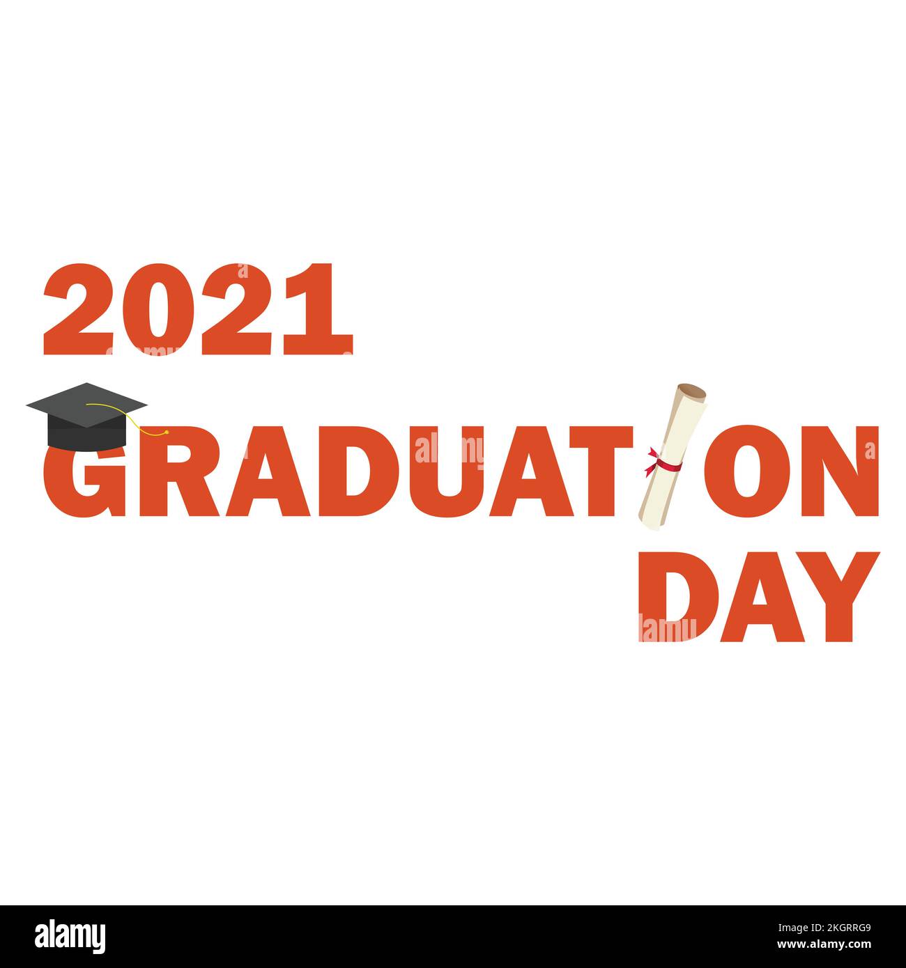 Graduation day for 2021 students orange text effect with graduation hat ... Graduation day for 2021 students orange text effect with graduation hat ...
