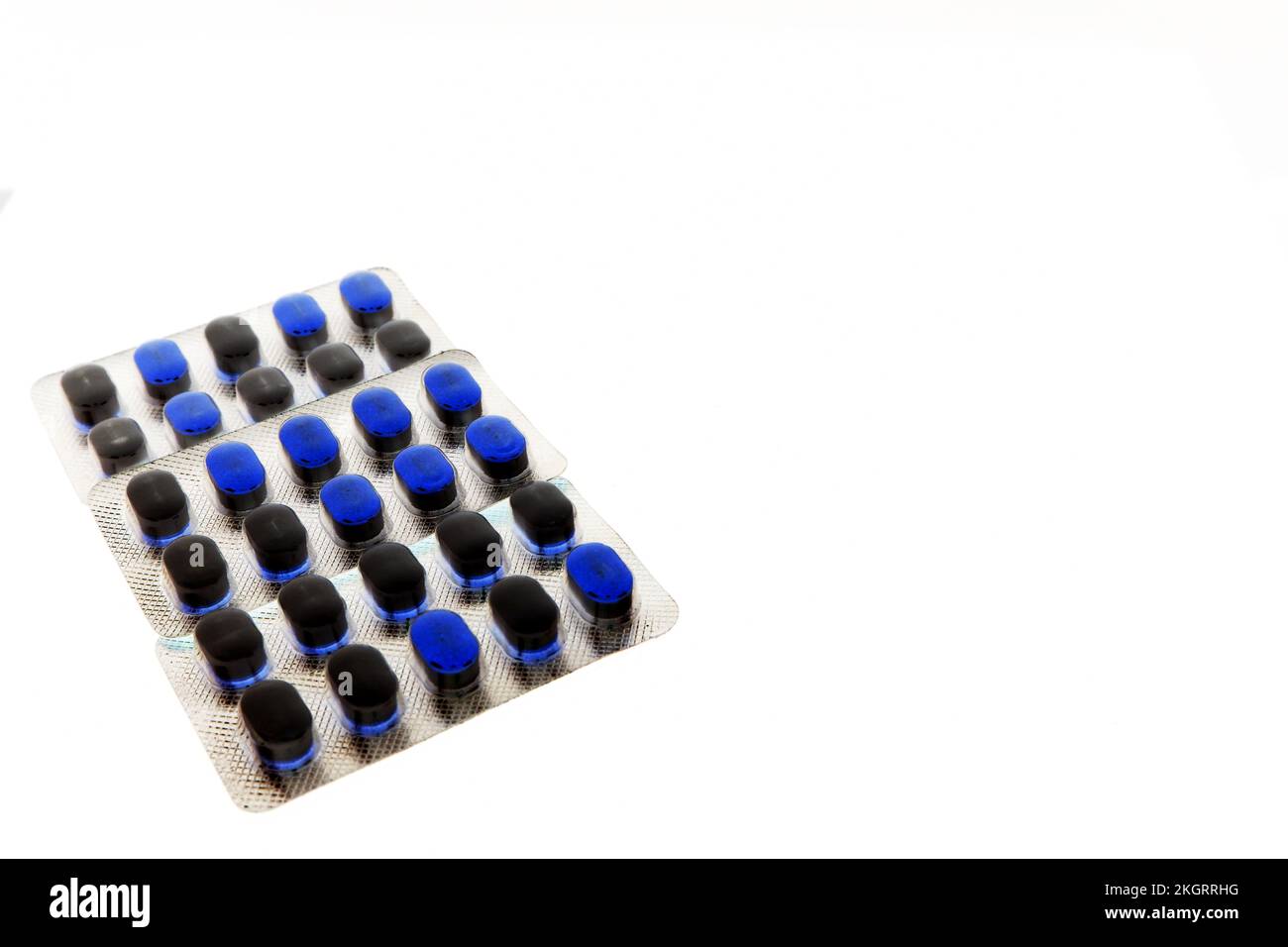 The tablet pills isolated on a white background in inverted color Stock ...