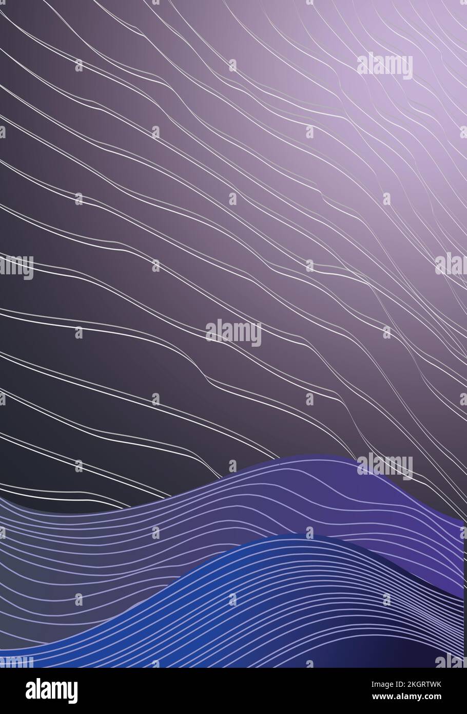 A vertical simple background of wavy lines on a gradient background ...