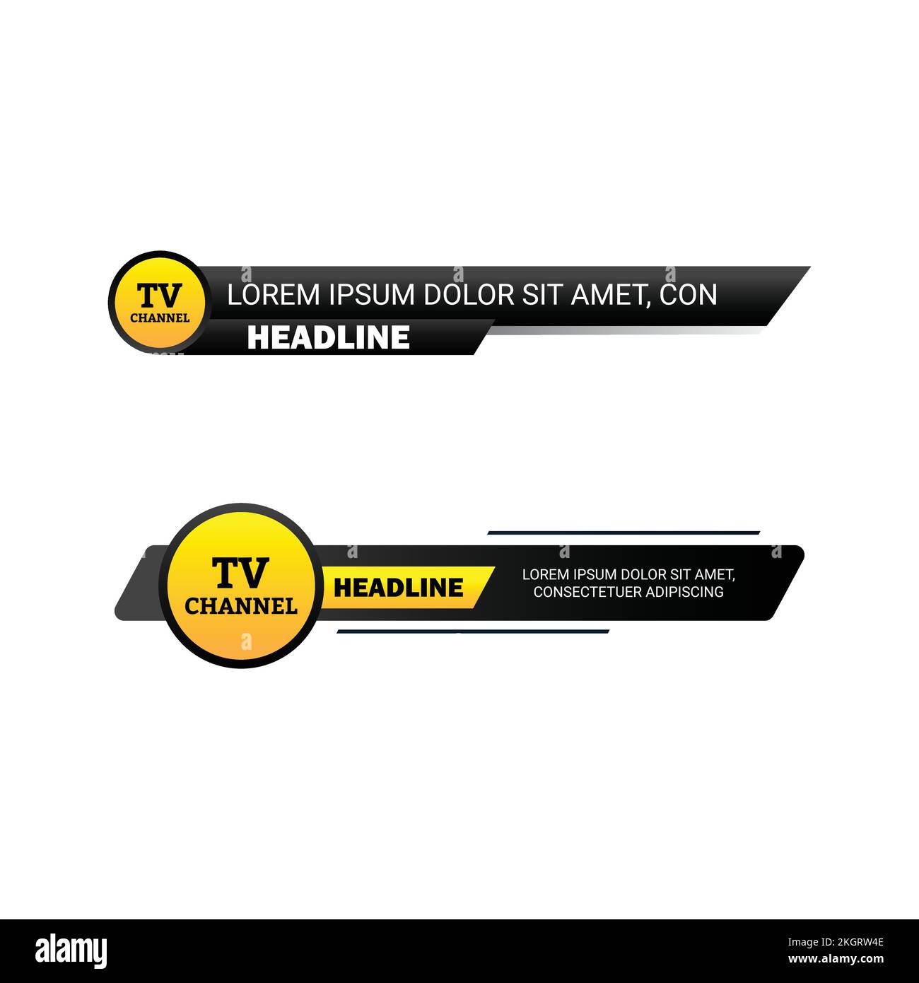 New stylish TV Channel live news headline with metallic black and ...