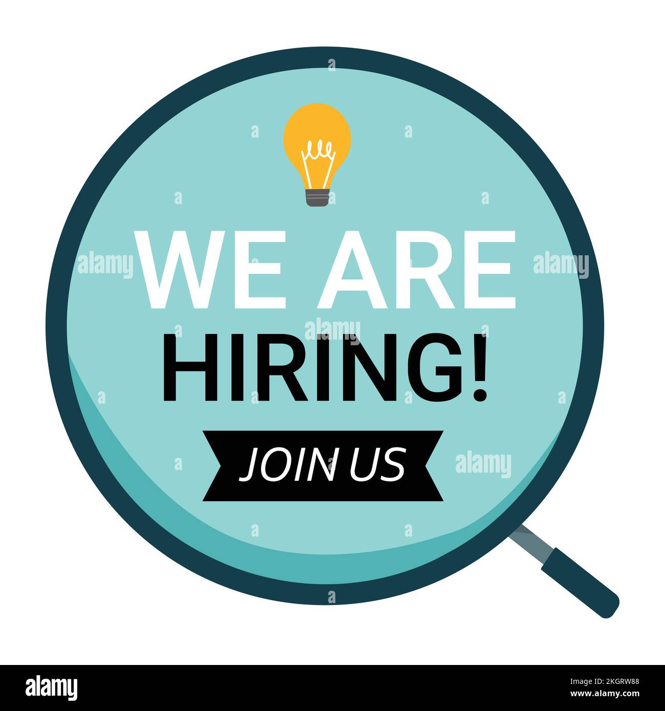 We are hiring vector with black and white font design on white ...