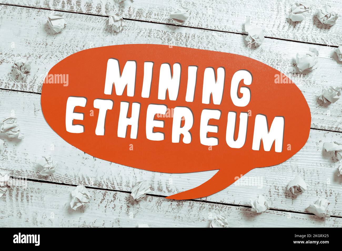 Hand writing sign Mining Ethereum. Business showcase the process of ...