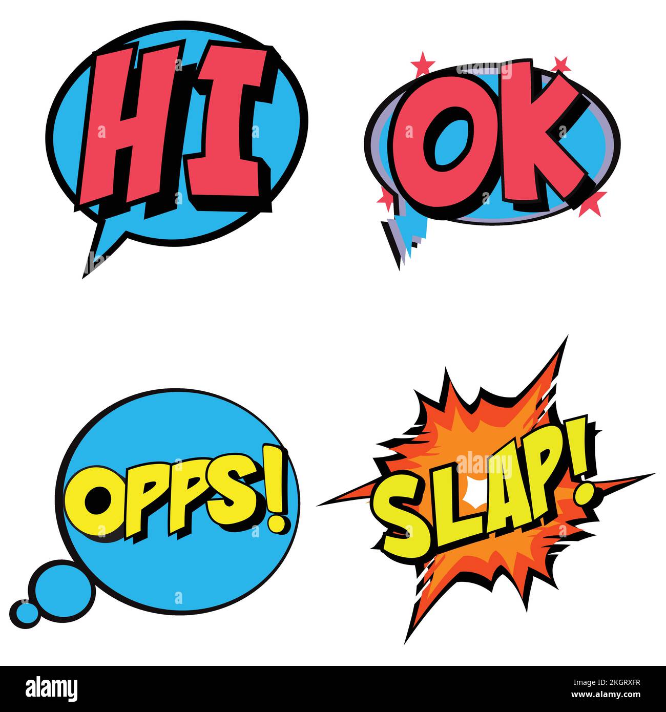 Comic burst vector illustration design with red, blue and yellow color ...