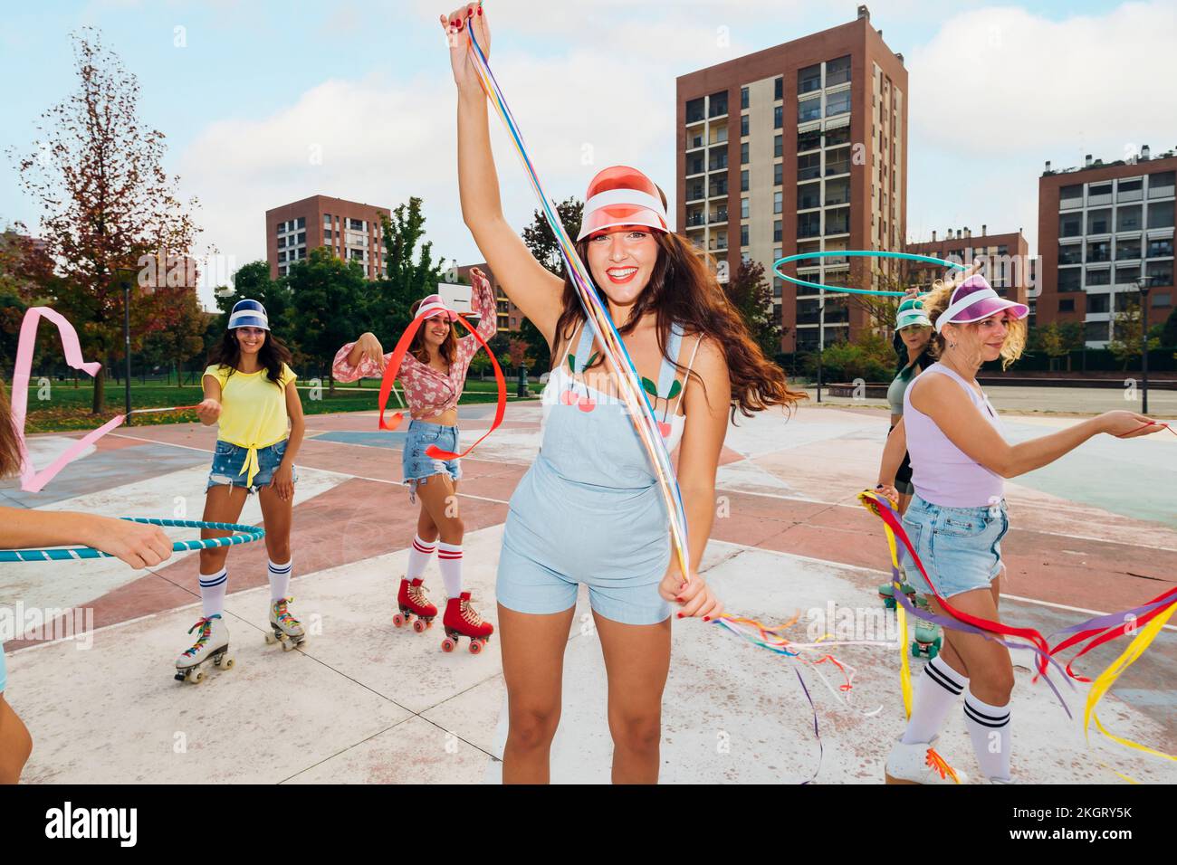 Active people friends rollerskating hi-res stock photography and images ...