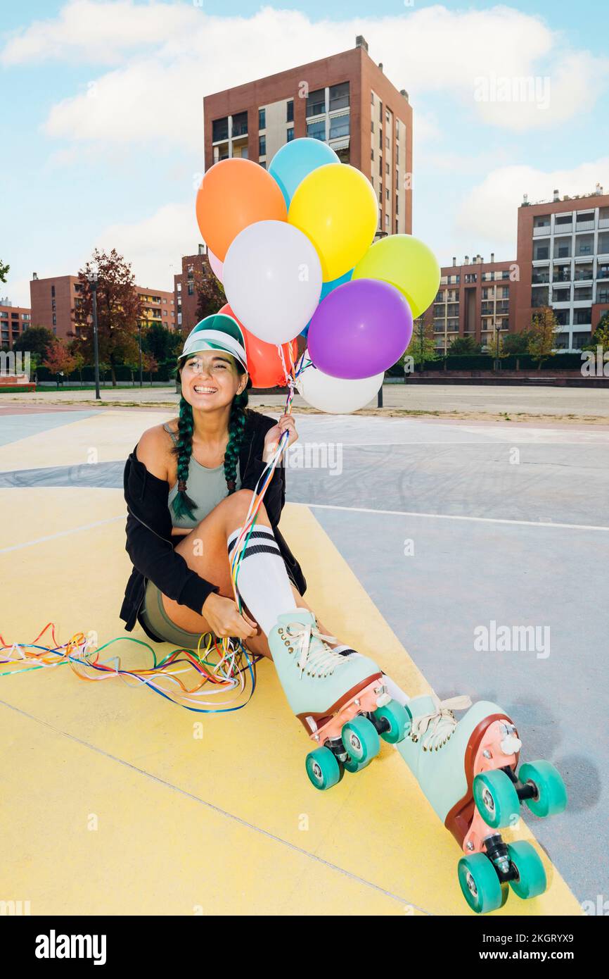 One person wearing roller hi-res stock photography and images - Alamy