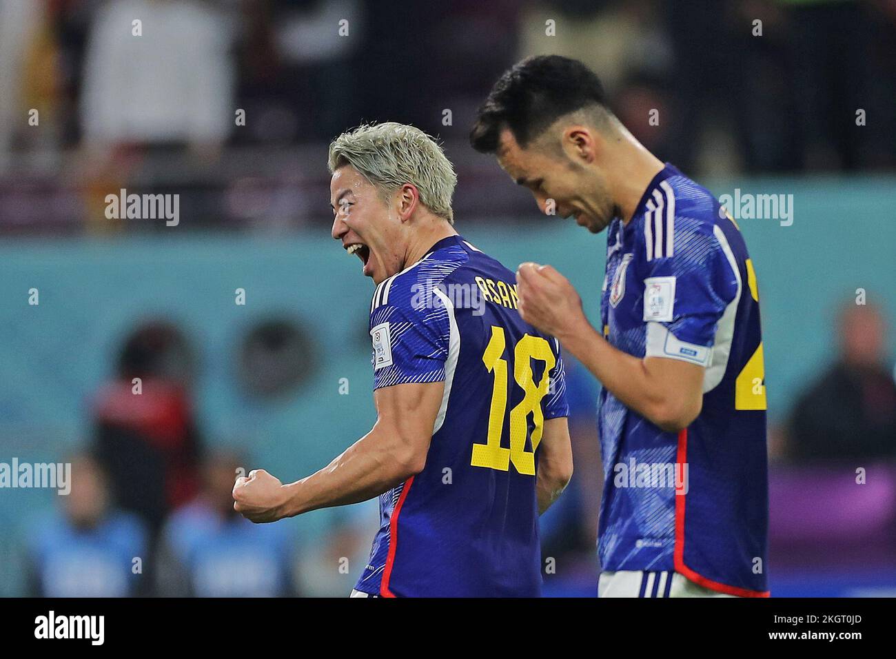 Takuma Asano do Japão during the Qatar 2022 World Cup match, group E ...