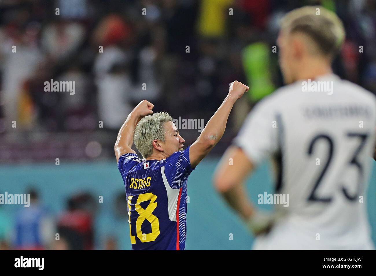 Takuma Asano do Japão during the Qatar 2022 World Cup match, group E ...