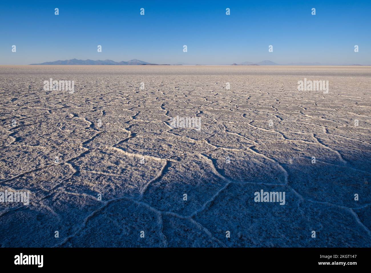 Salar de Uyuni, Bolivia. Poligonal formations on the surface of the ...