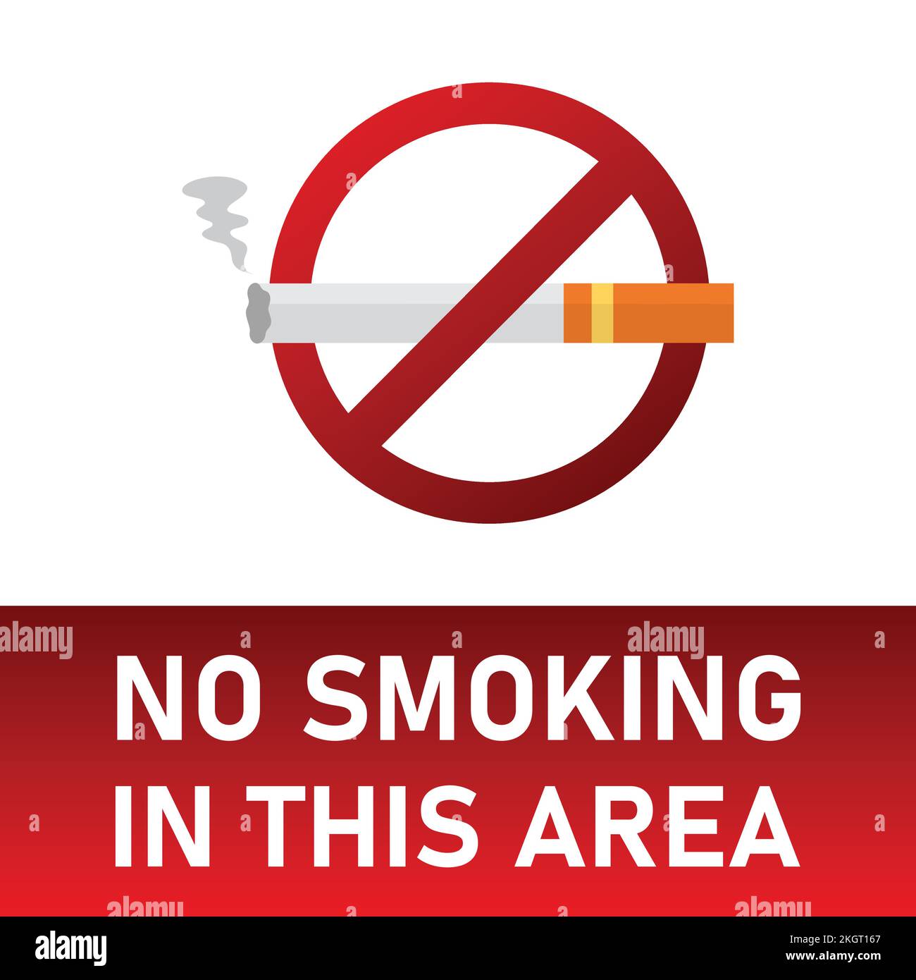 No smoking vector template design with white text effect and cigarette ...