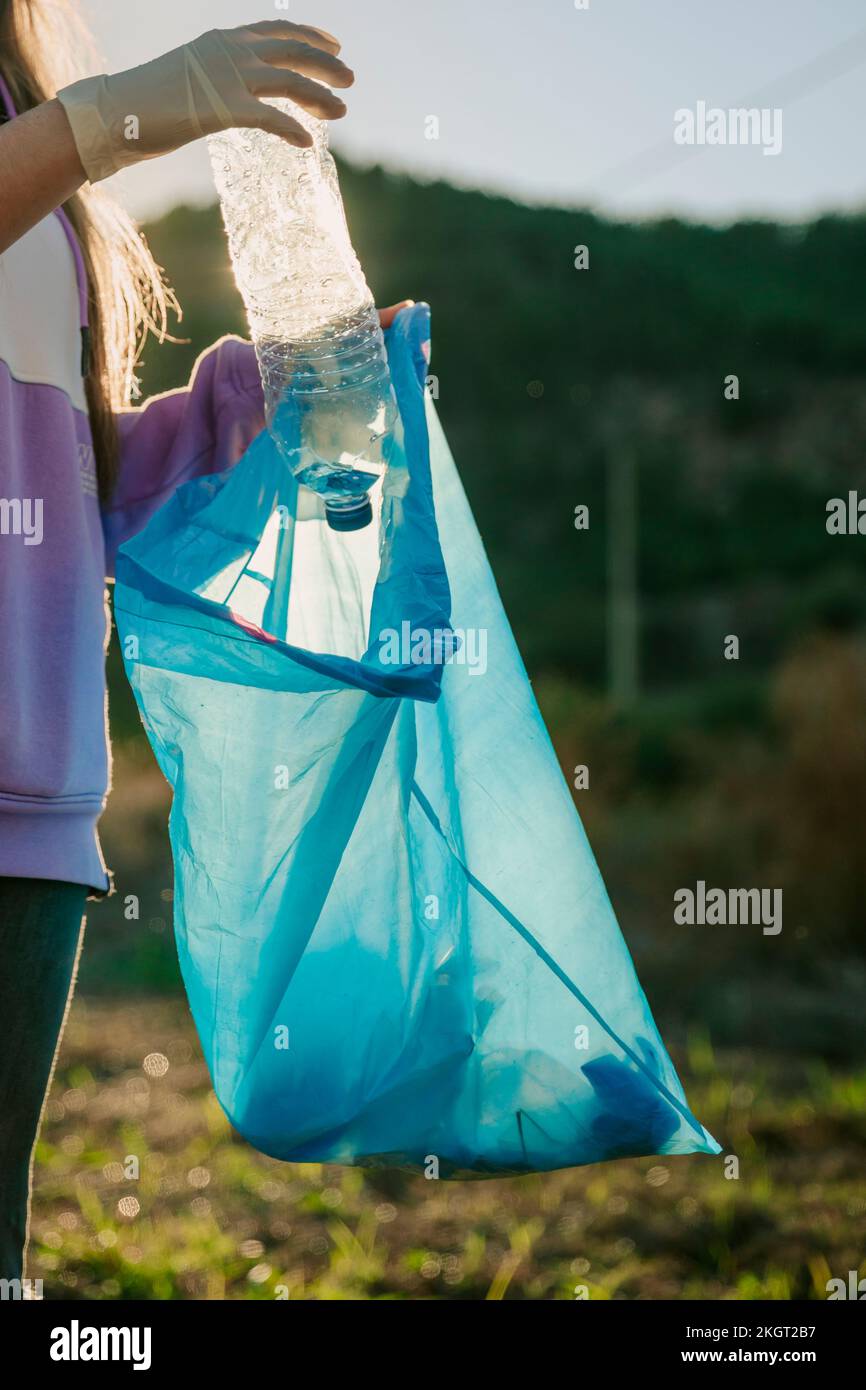 Plastic bag in blue hi-res stock photography and images - Alamy