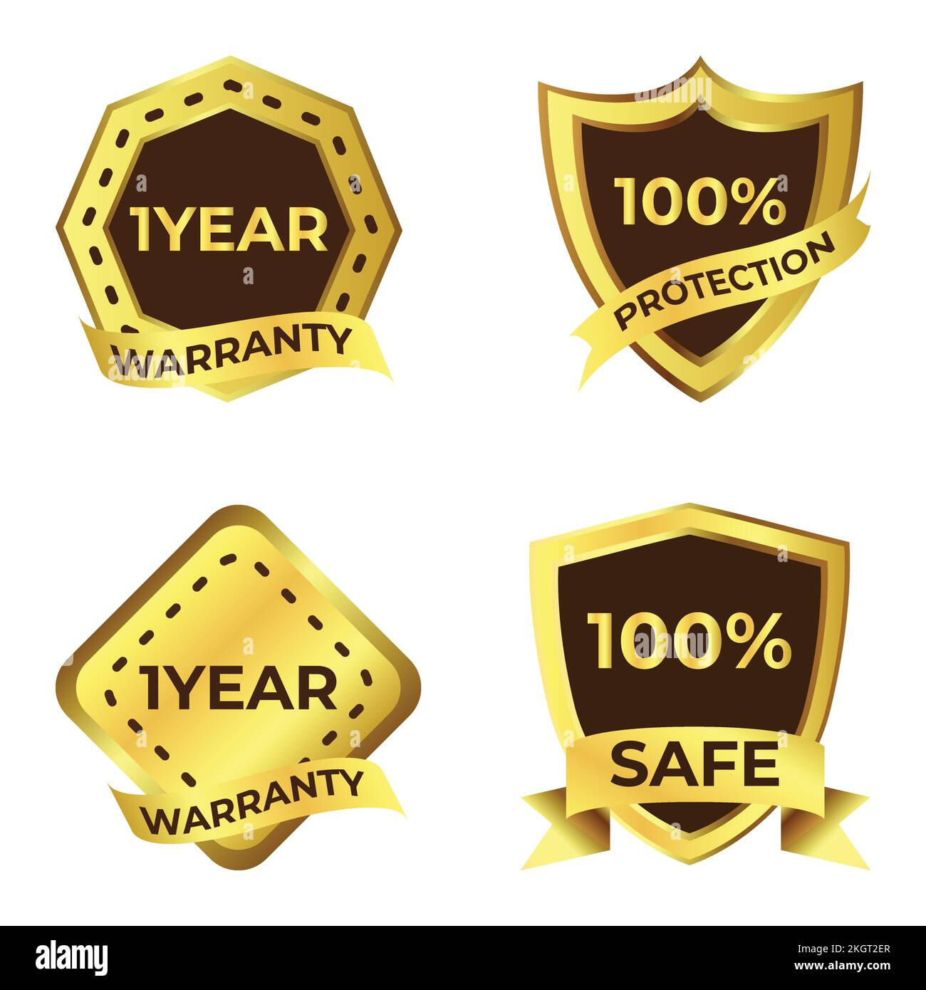 Luxurious badge collection with golden color ribbon, Dark and golden ...