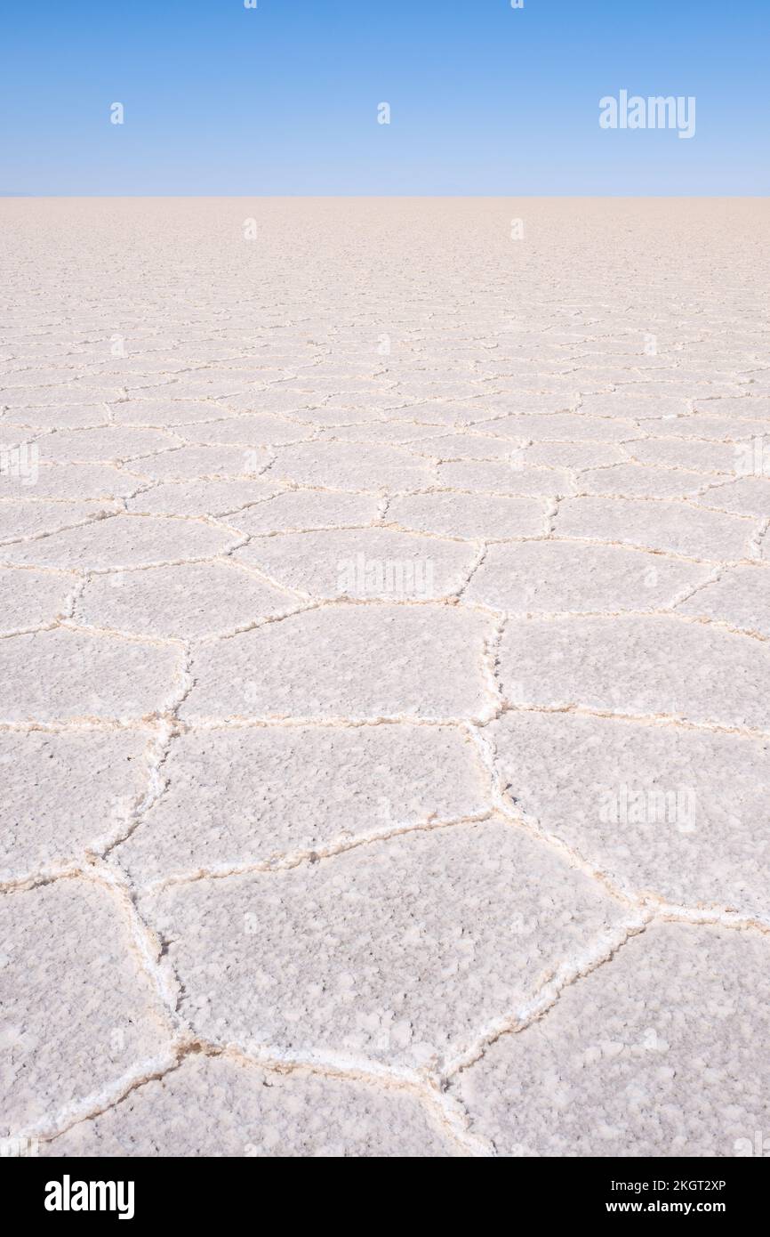 Salar de Uyuni, Bolivia. Poligonal formations on the surface of the ...