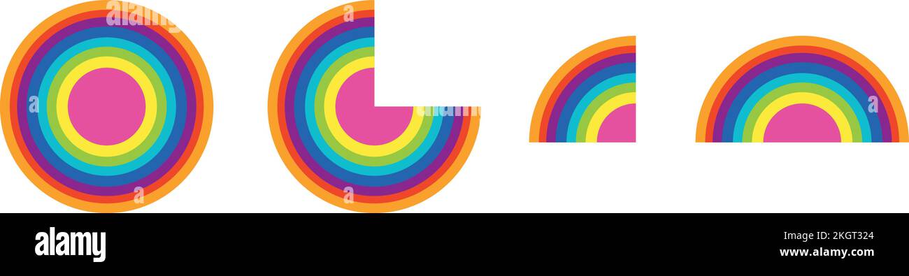 The rainbow-colored smooth concentric circles - vector Illustration for ...