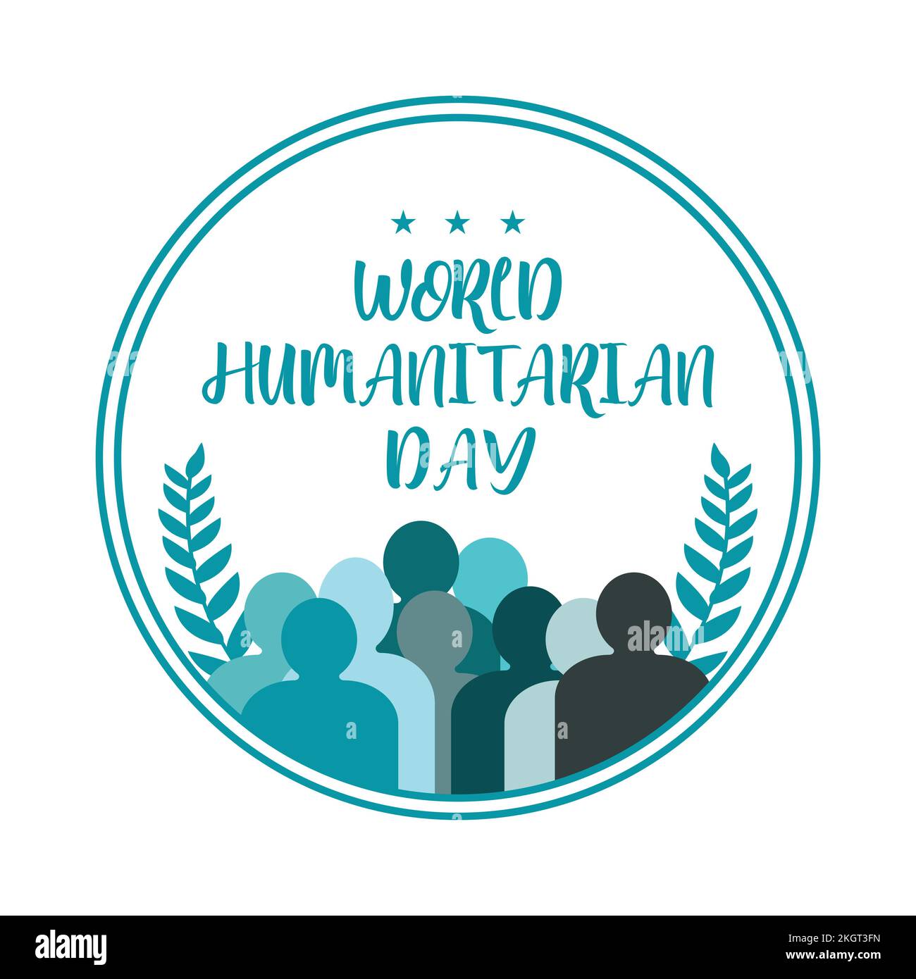 World humanitarian day illustration with leaf and star. Humanitarian ...
