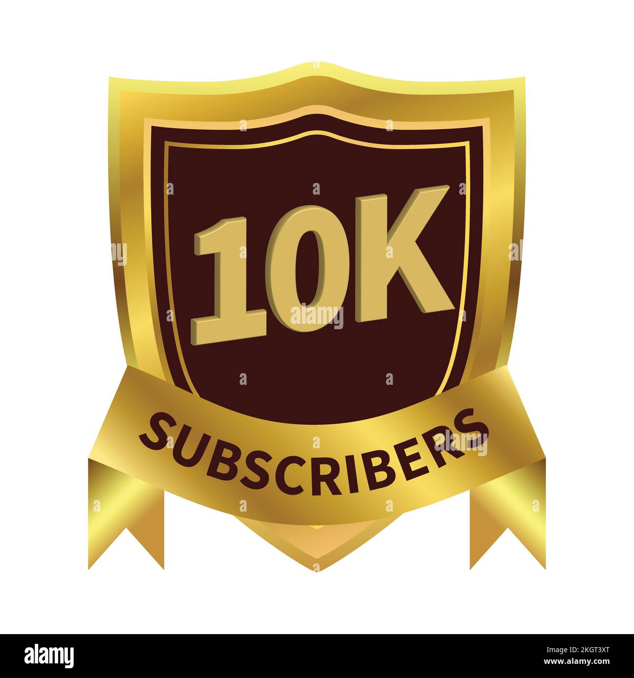 Royale 10k subscriber badge with golden color ribbon and golden royal ...