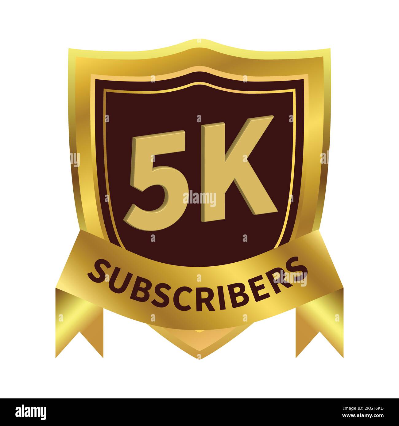 Royal 5k Subscriber Celebration Badge With Golden Color Ribbon And