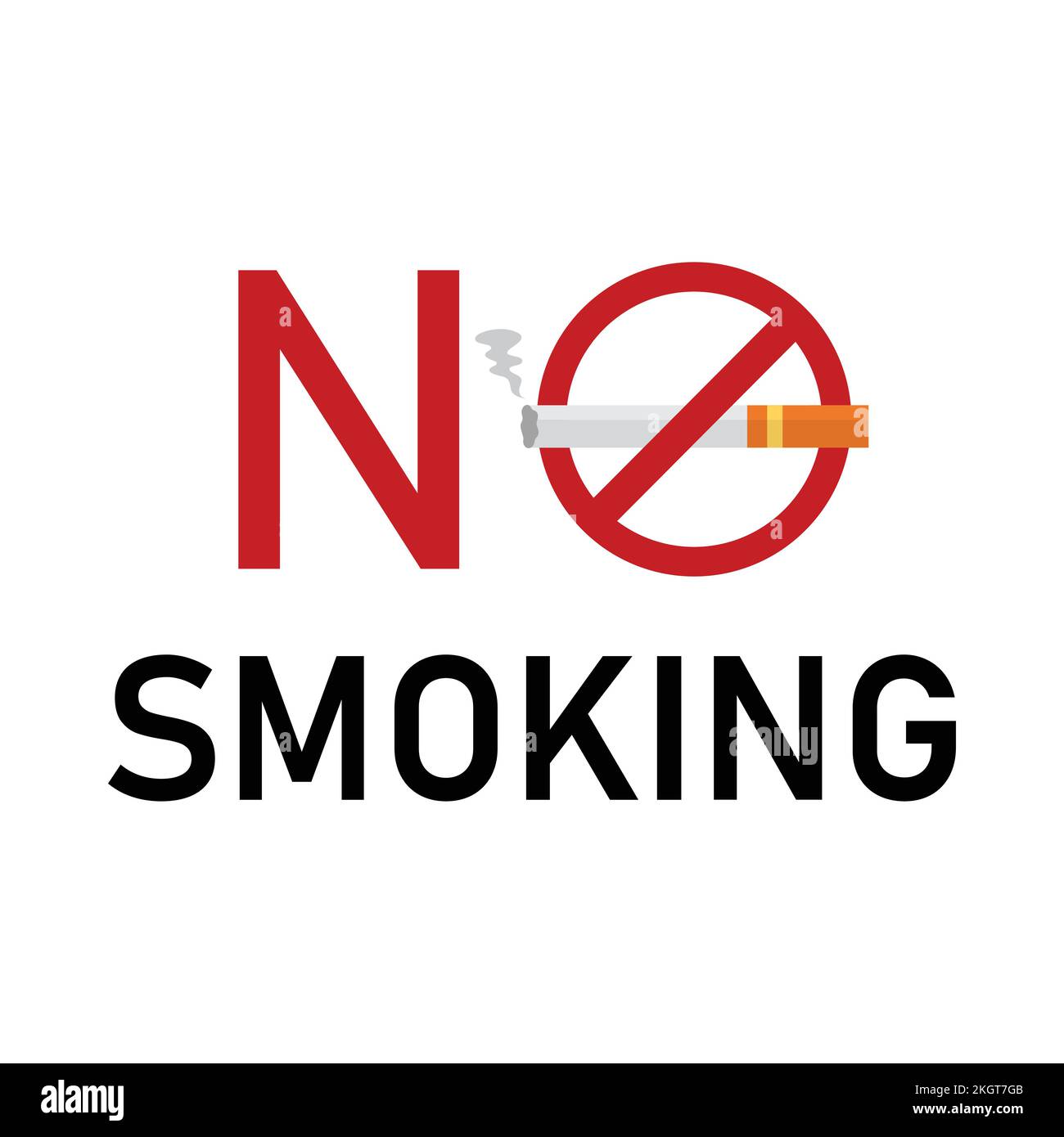 No smoking vector template pictogram design with red text effect and ...