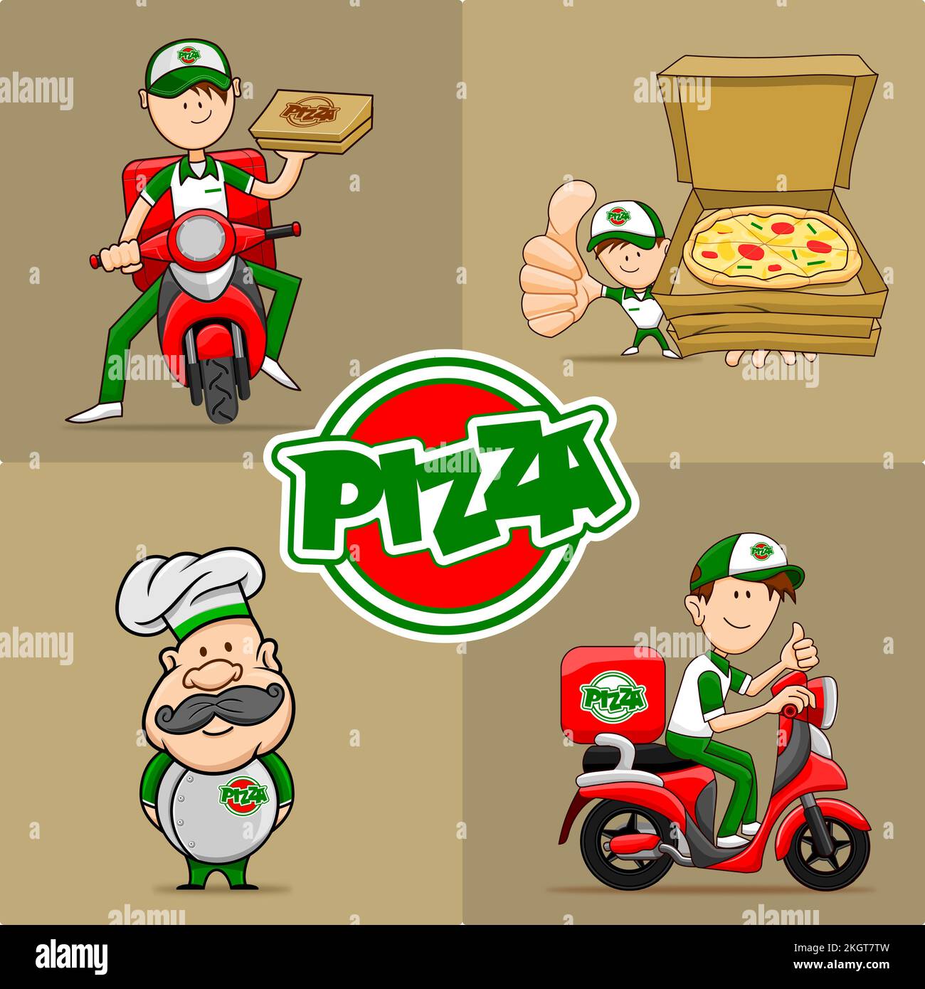 Pizza workers Stock Vector Images - Alamy