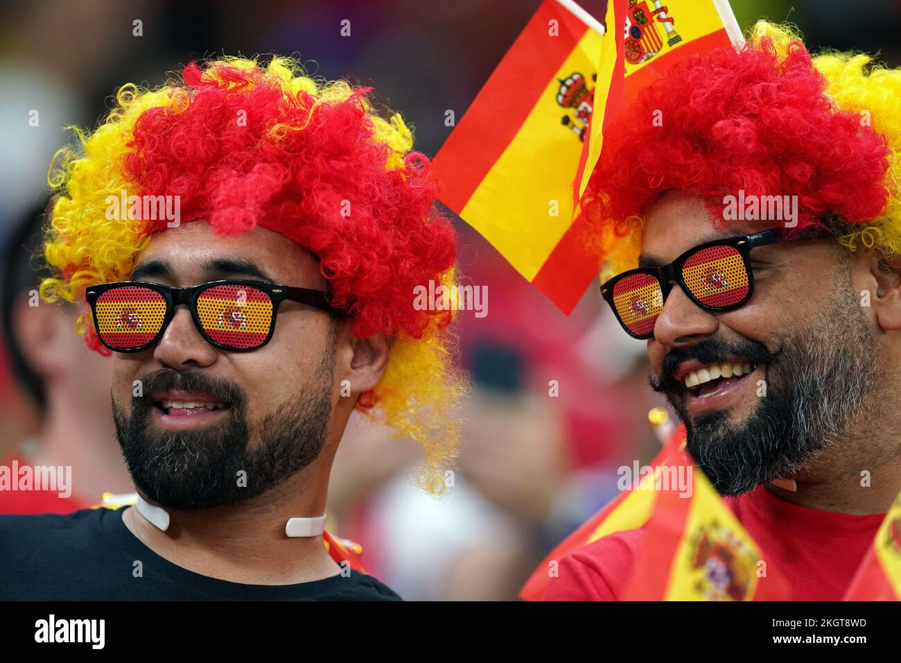 Spain fans in the stands ahead of the FIFA World Cup Group E match at ...
