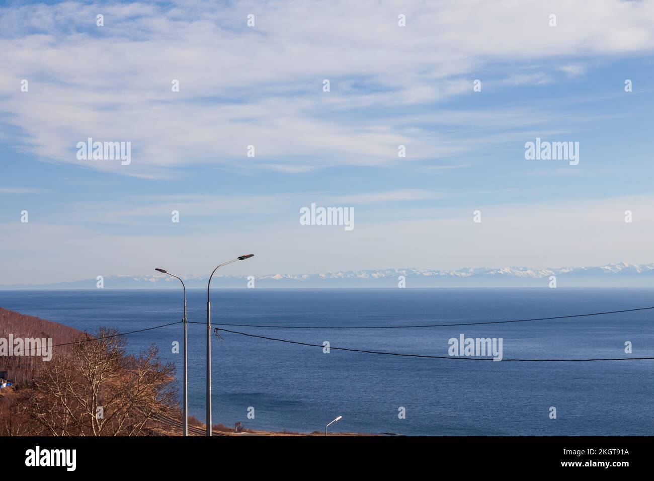 lake baikal the deepest lake on the planet, view from the mountain on a ...