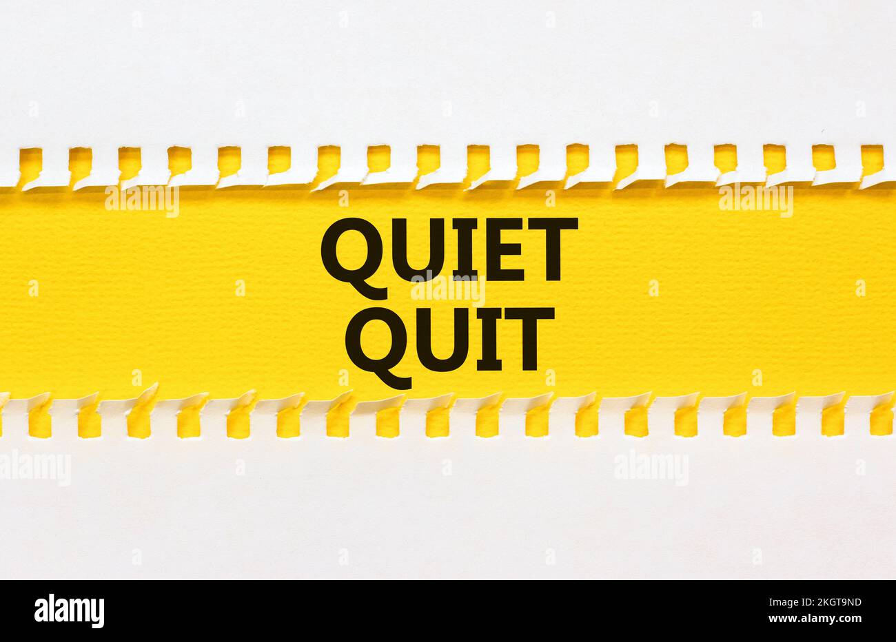 Quiet quit symbol. Concept words Quiet quit on yellow paper. Beautiful ...