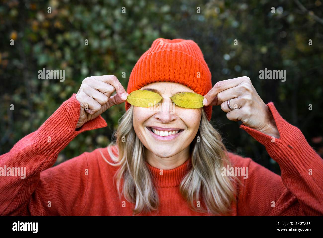 Mature woman outdoors autumn hi-res stock photography and images - Alamy
