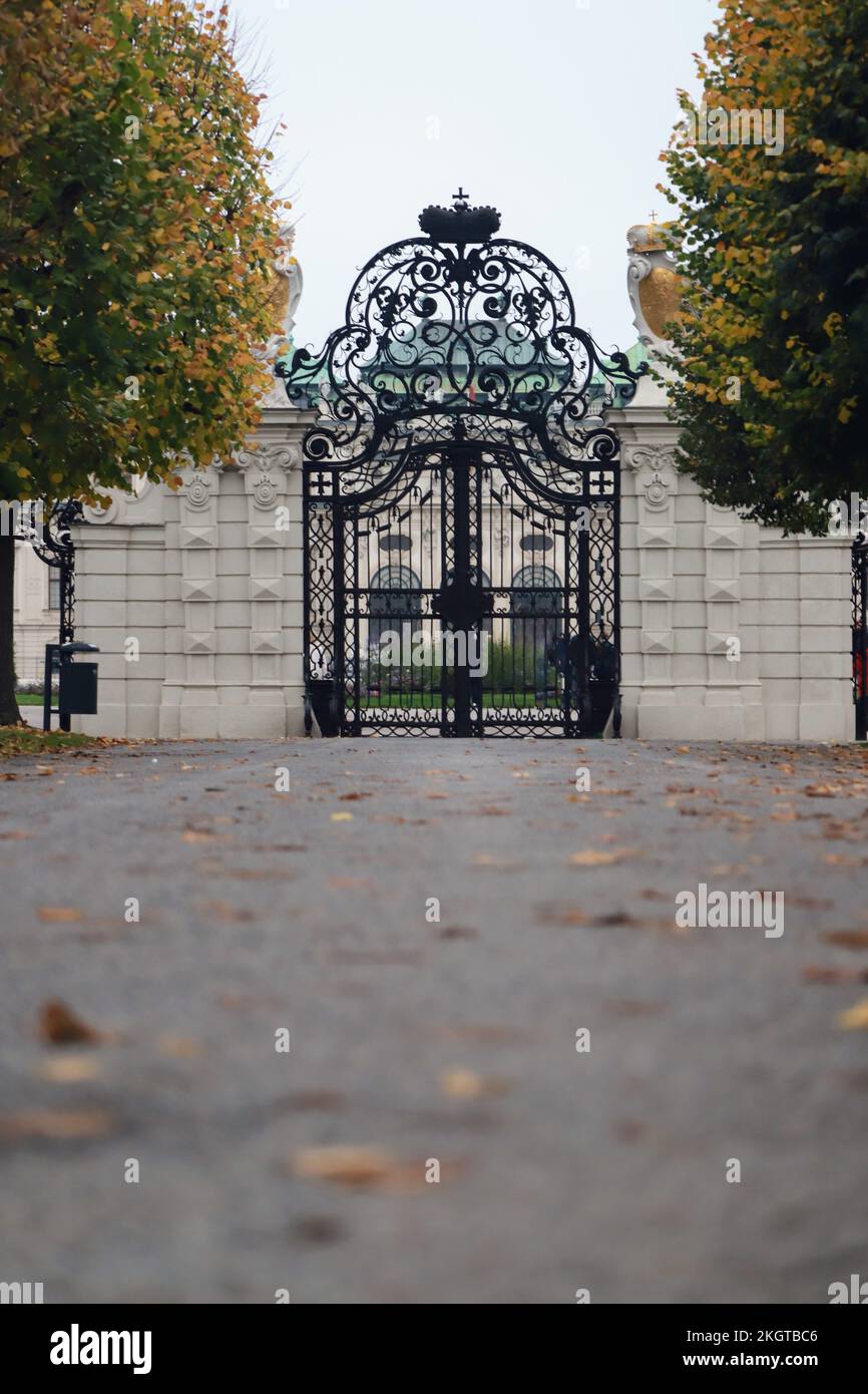 The main entrance gate of (Castle) Schloss Belvedere in Vienna, Austria ...